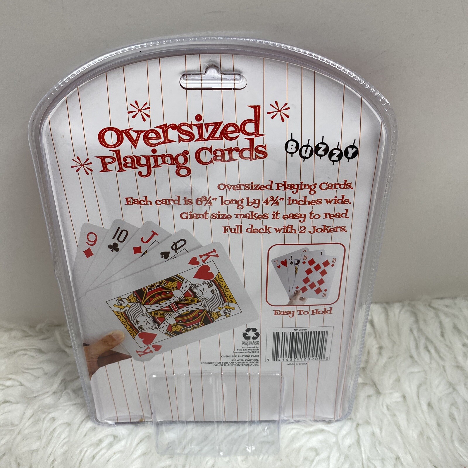 NEW BUZZY Oversized Playing Cards Large Cards Size 6 3/4" L x 4 3/4" W ...