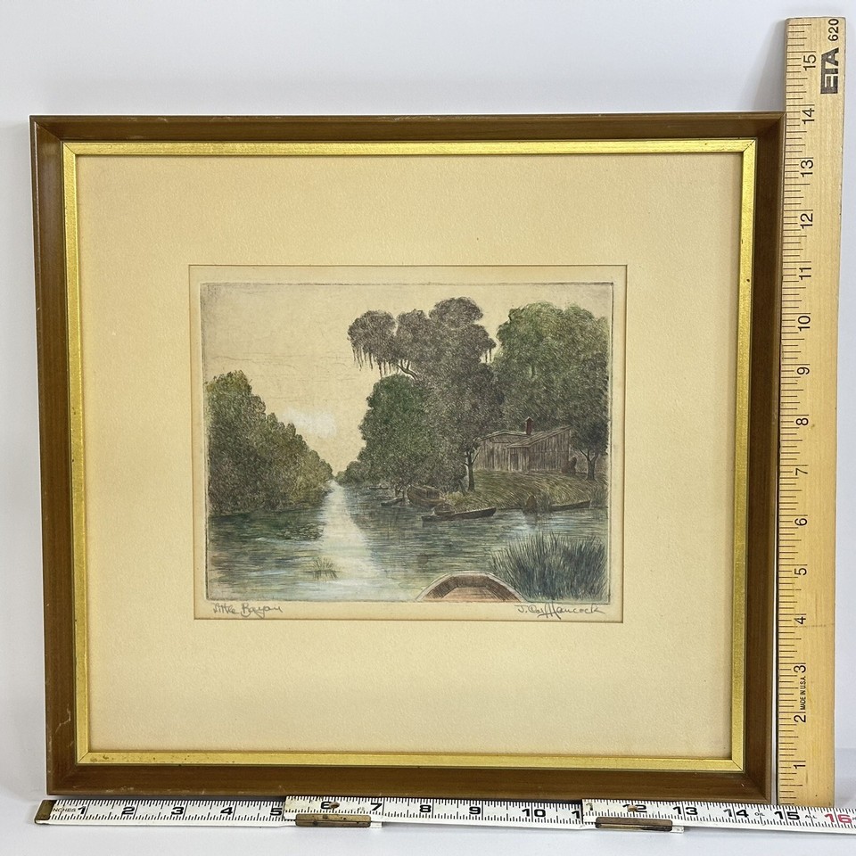 RARE Signed Color Etching: "Little Bayou" by James Carl Hancock | eBay