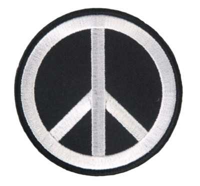 PEACE SIGN CIRCLE BIKER EMBROIDERED PATCH | eBay