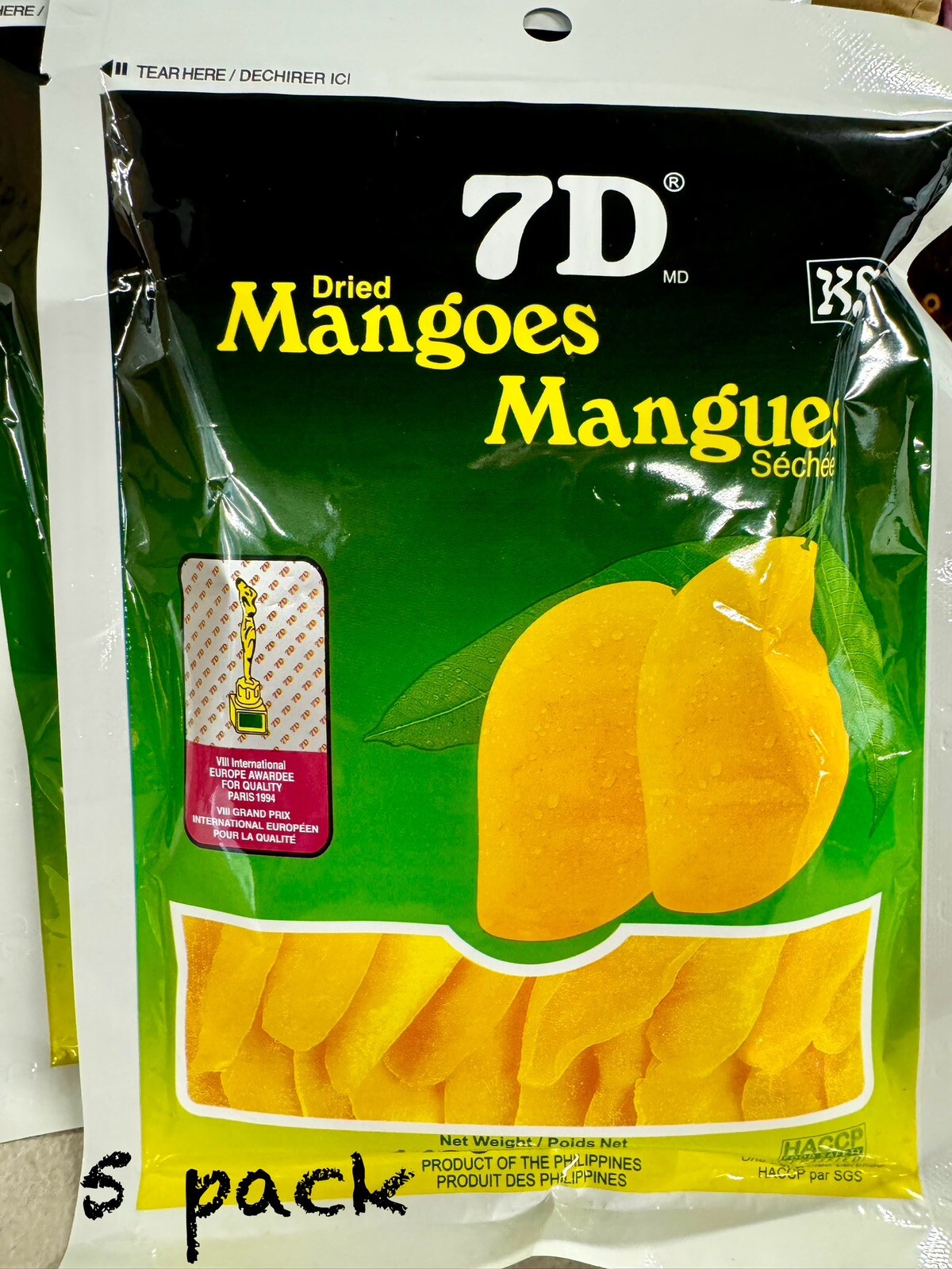 7D Dried Mango Qty 5 Philippines Snacks Mango Dried Fruit Food 4.94oz ...