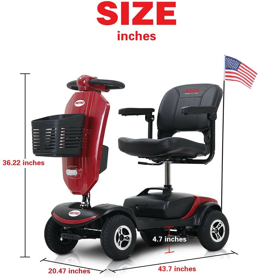 Outdoor Compact Mobility Scooter with Windshield With Front LED Light ...