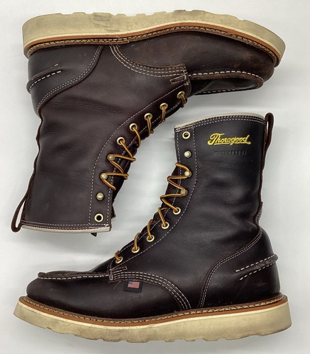 Thorogood 814-3800 Men's 8" Leather WP Moc Soft Toe Work Boots Size 9 D ...