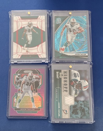 Lot of 4 Jason Taylor Football Cards - /99 Prizm National Treasures ...