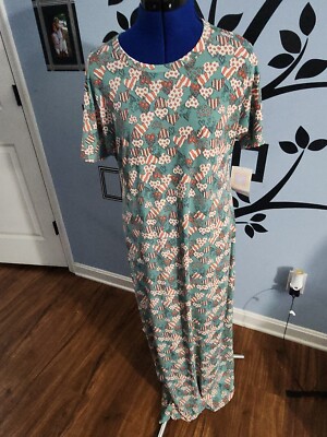 LULAROE MARIA DRESS MEDIUM MULTICOLORED HEART PRINT BRAND NEW | eBay