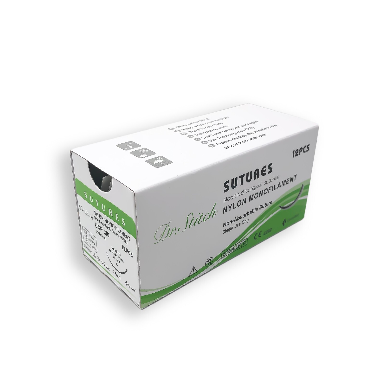 Nylon Monofilament Training Stitch Sutures , Pack of 12, Sterile Ready to Use | eBay