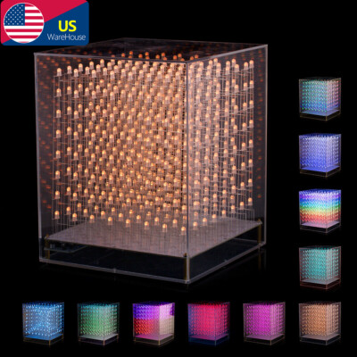 3D Led Cube Light DIY Kit Squared LED 8x8x8 Electronic Toy for Children ...