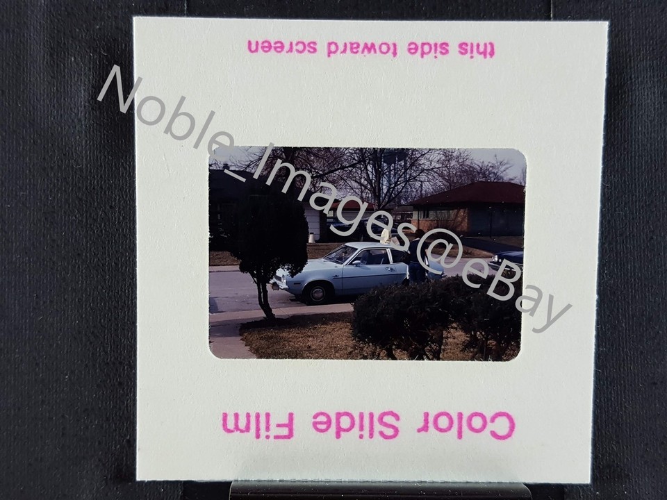 1970s Powder Blue Ford Pinto Young Couple Fall Kodachrome Generic Mount ...