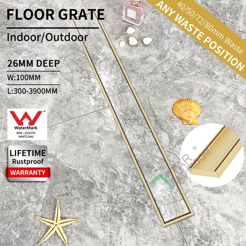 30-390cm LAUXES Smart Tile-insert Floor Shower Grate Waste Drain Indoor ...