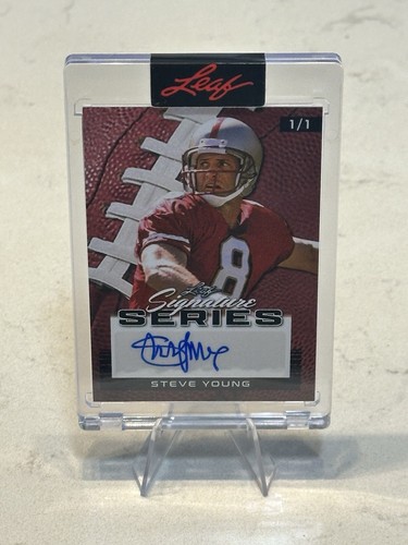 2022 STEVE YOUNG LEAF SIGNATURE SERIES AUTOGraph Football CARD 1/1 HOF ...