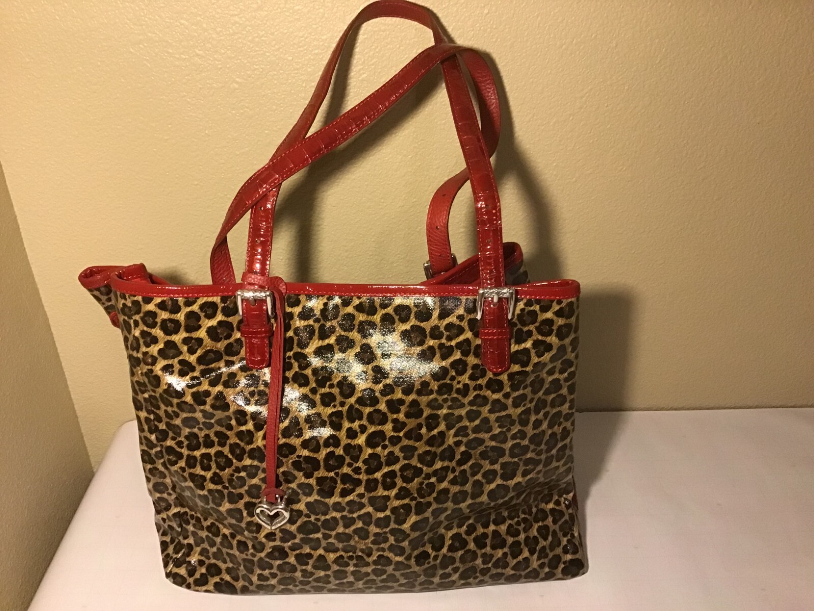 Brighton Bag Whitney Coated Canvas Leopard Print Tote E523422 Handbag ...