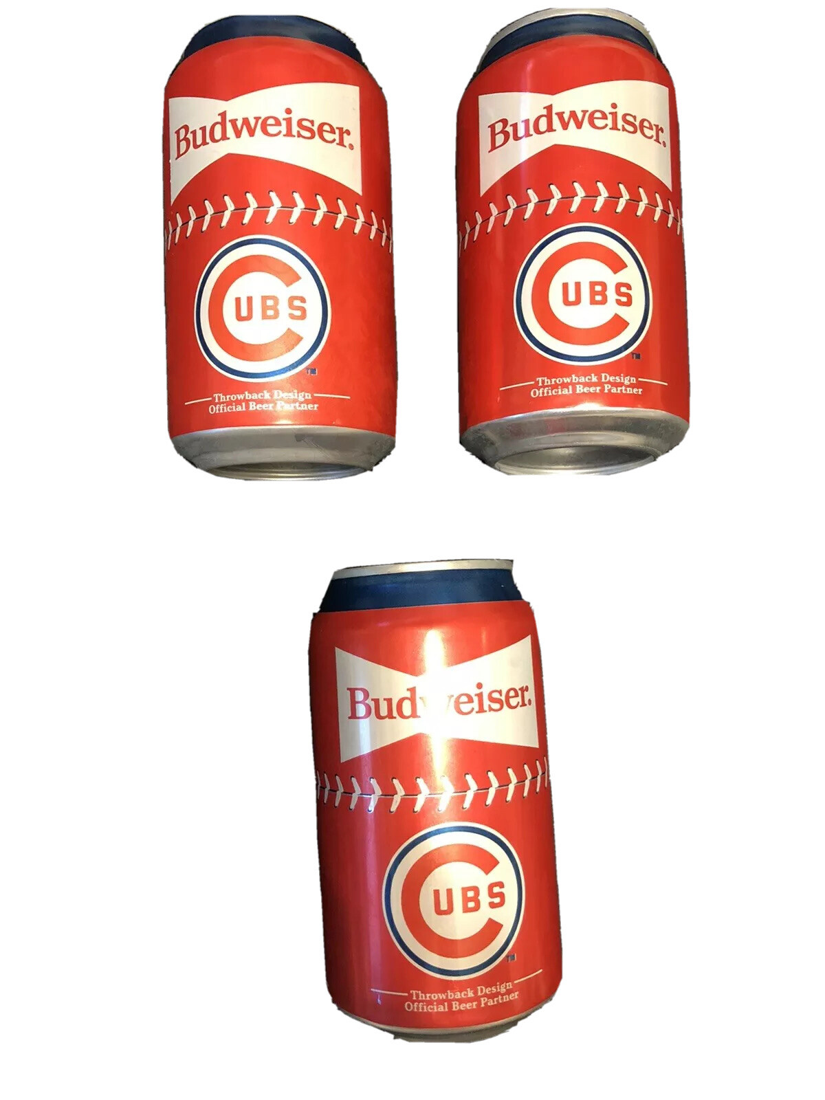 2020 Chicago Cubs Baseball Budweiser Beer Cans Lot of 3 Empty 1957-78 ...