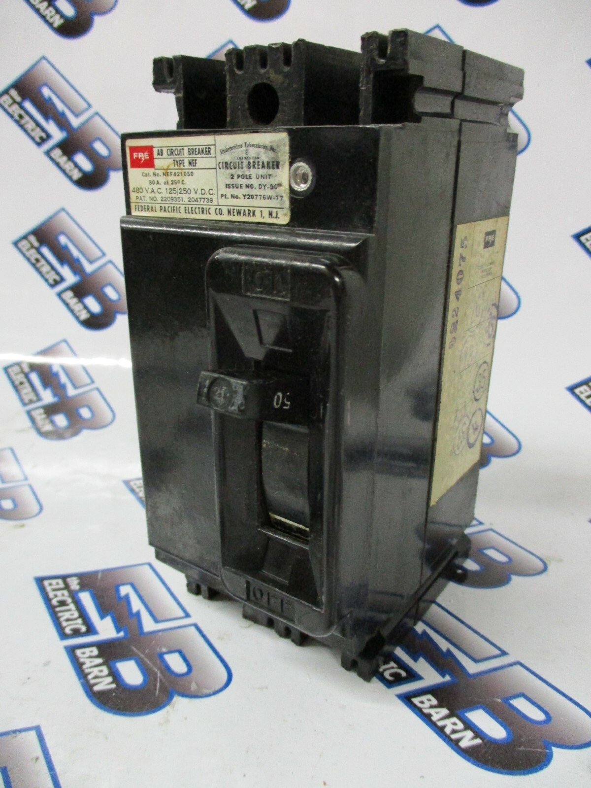FPE Type NEF, 50 Amp, 480 Volt, 2 Pole, Circuit Breaker -RECONDITIONED ...