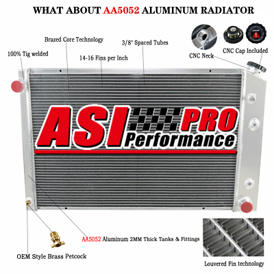 fit 1973-1986 CHEVROLET C/K 10 20 PICKUP 1973-91 Blazer 4 ROW ALUMINUM ...