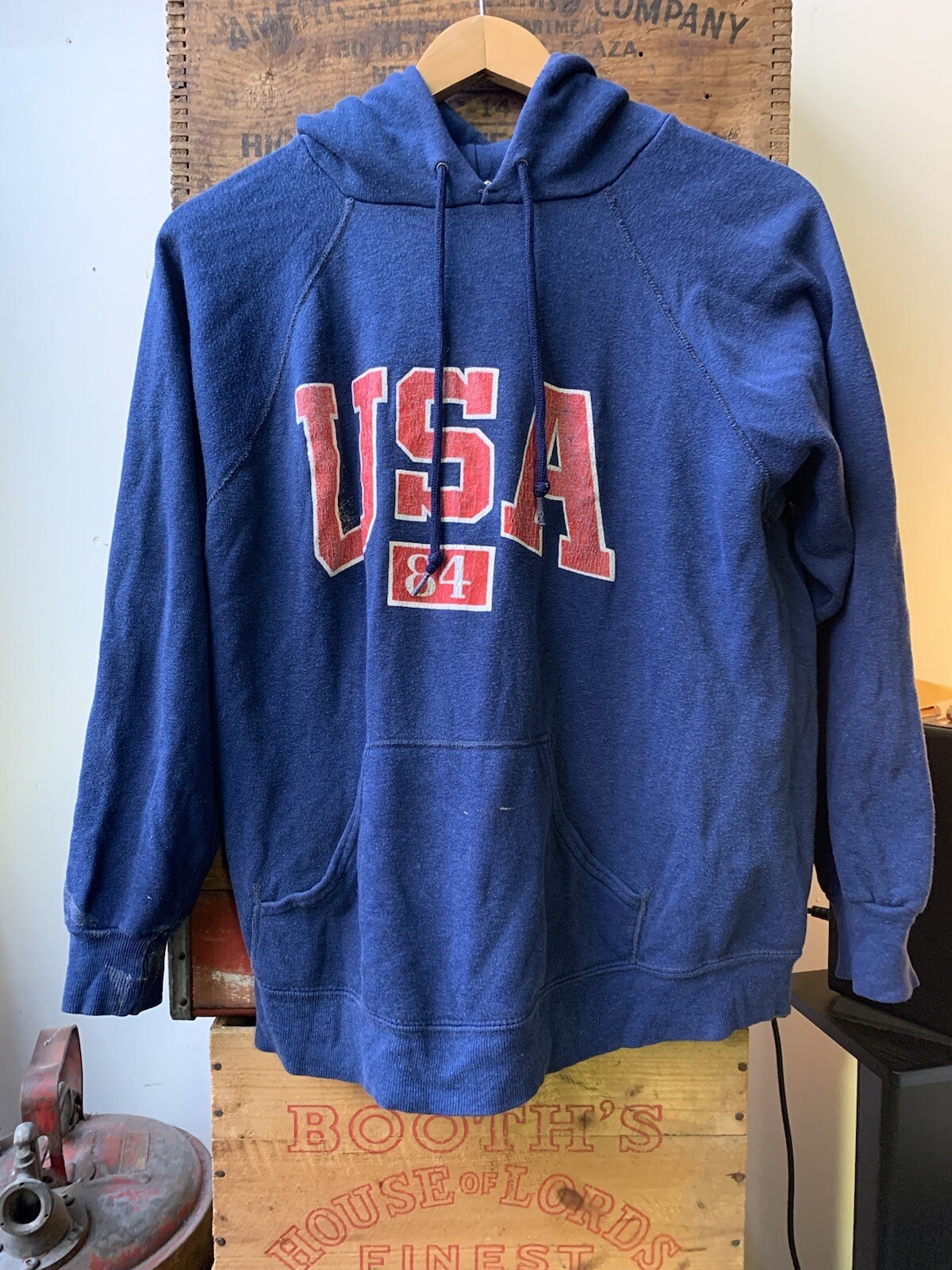 usa 1980s vintage hoodie mens small - Gem