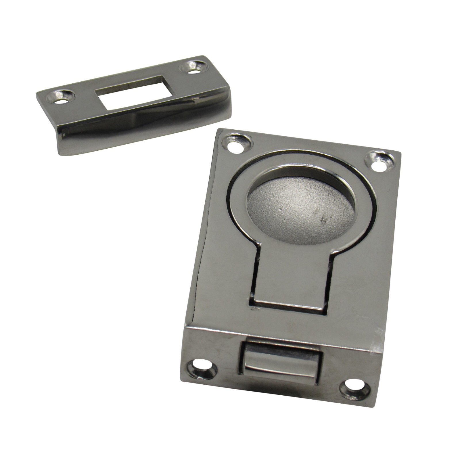 Flush Lifting Ring Pull Handle with Catch 60MM x 41MM (Stainless Steel ...