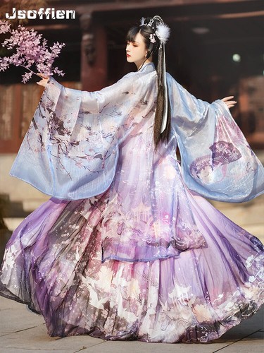 Flower Chinese Traditional Hanfu Costume Ancient Han Dynasty Cosplay ...