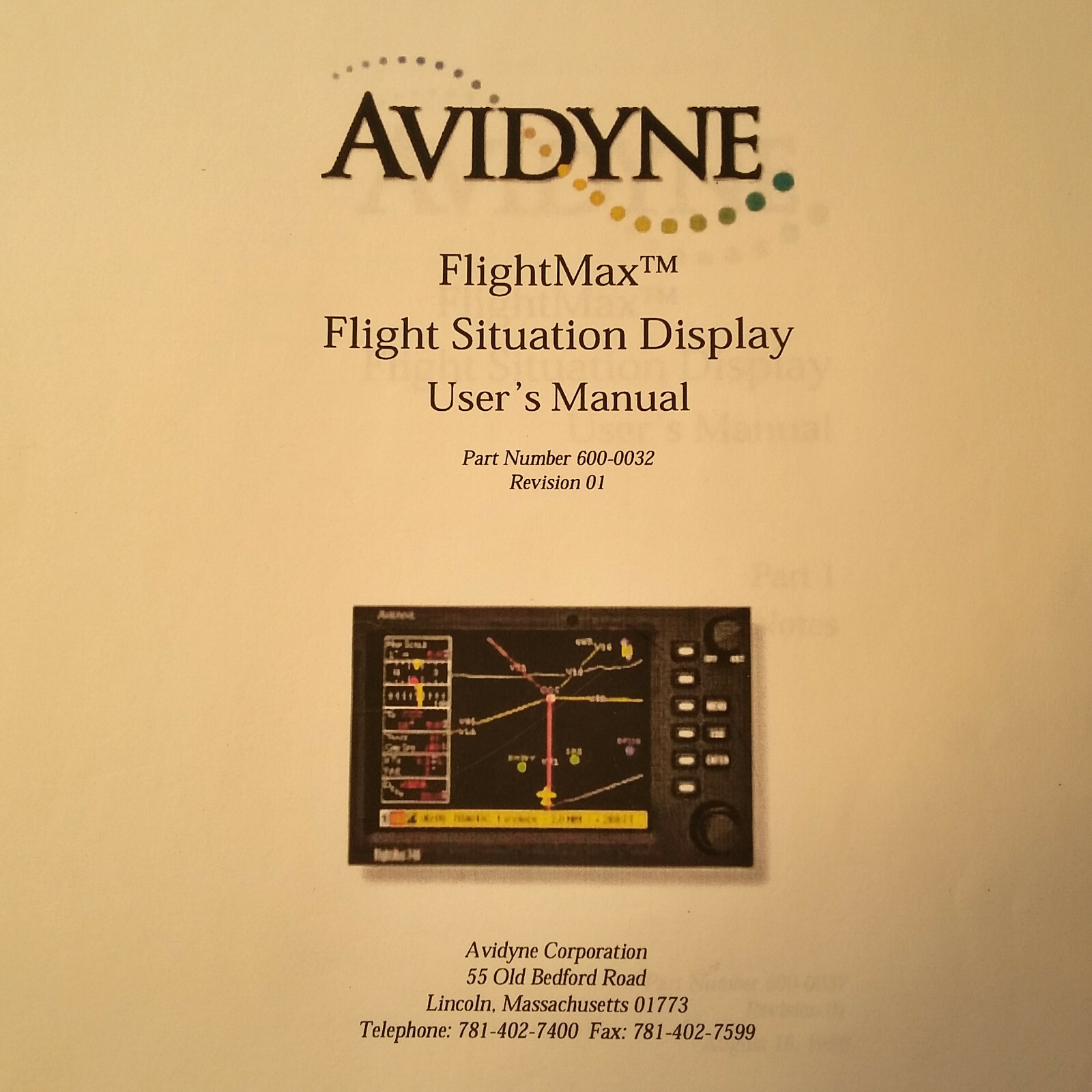 Avidyne FlightMax FSD User Manual | eBay