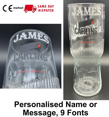 Personalised Carling Lager 1 Pint Glass New 20oz Nucleated Engraved ...