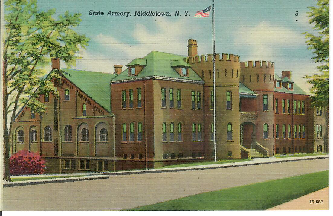 VINTAGE STATE ARMORY, MIDDLETOWN NY LINEN DIVIDED BACK UNPOSTED ...