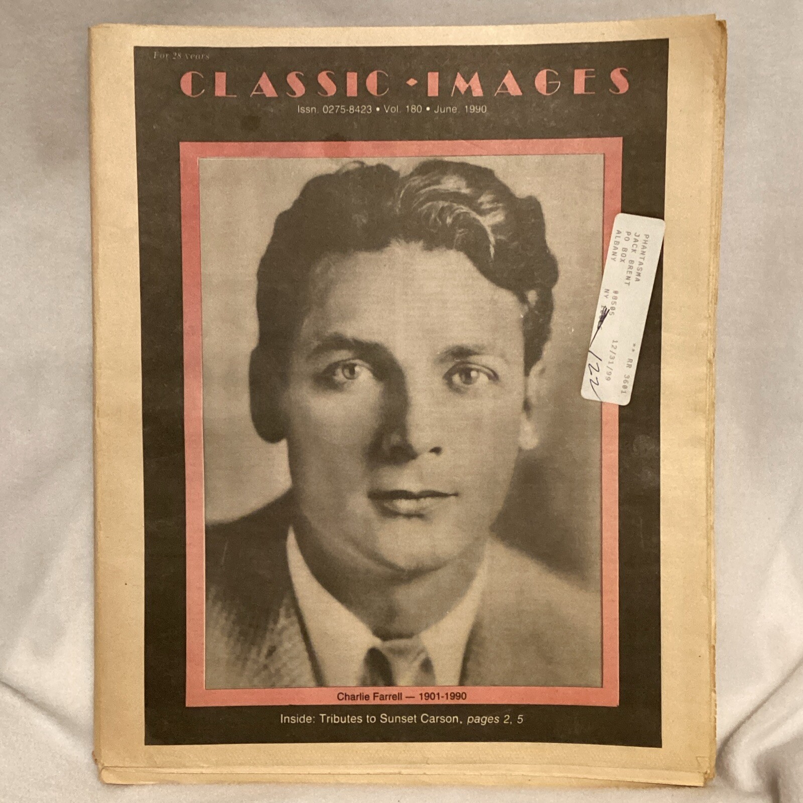 Vint June 1990 Classic Images Charlie Farrell Tributes To Sunset Carson ...