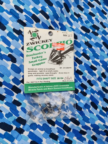 2 ZWICKEY SCORPIO TURKEY SMALL GAME GRAPPLER BROADHEAD ARROW STOPPER 23 ...
