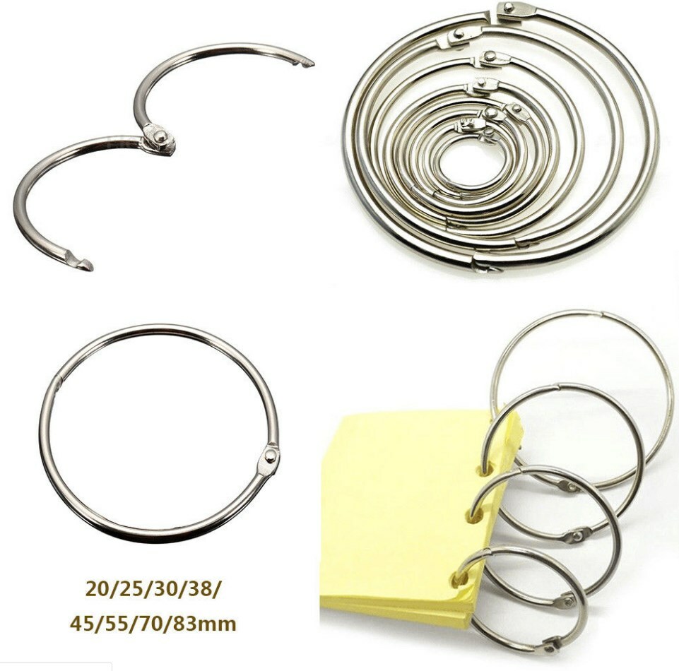 Metal SPLIT RING Loop Hinges Book Binder Album Key-chain Scrapbook UK ...