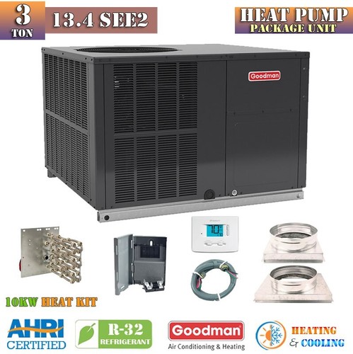 Goodman 3 Ton 13.4 SEER2 Heat Pump Single Package Unit Multi-Position ...