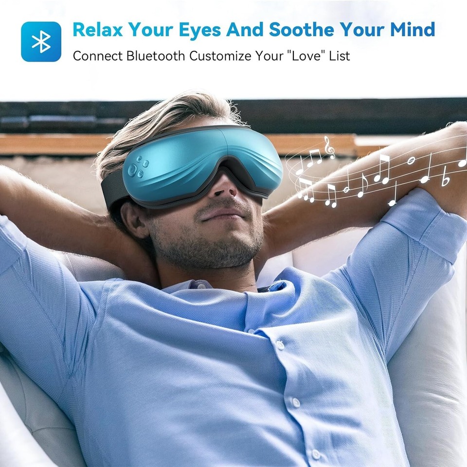 KARTIO Y88 Eye Mask Massager + Heat Bluetooth Music Eye Strain Headache ...