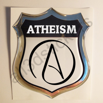 Atheism Sticker Emblem 3D Resin Domed Gel Flag Vinyl Decal Symbol Car ...