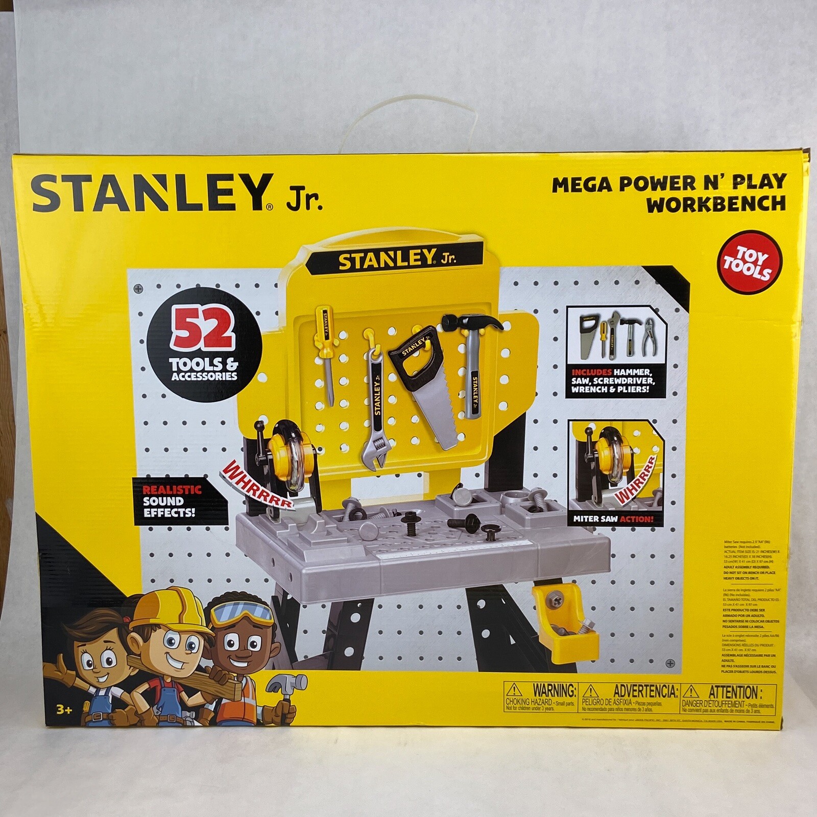 Stanley Jr. Black Decker Mega Power N' Play Workbench 52pc Tools Miter ...