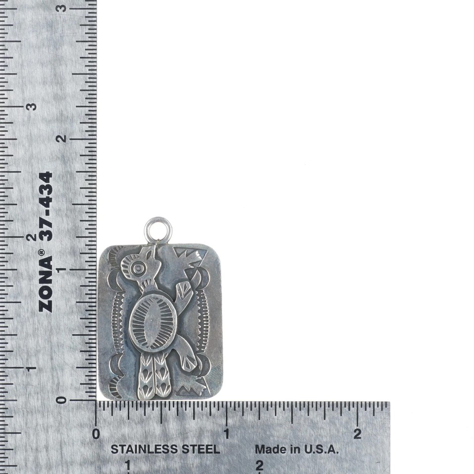 Art Lewis Choctaw sterling silver Fred Harvey era roadrunner pendant ...