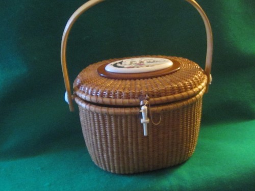 Nantucket Lightship Basket Purse Farnum Cahoon Mermaid Scrimshaw ...