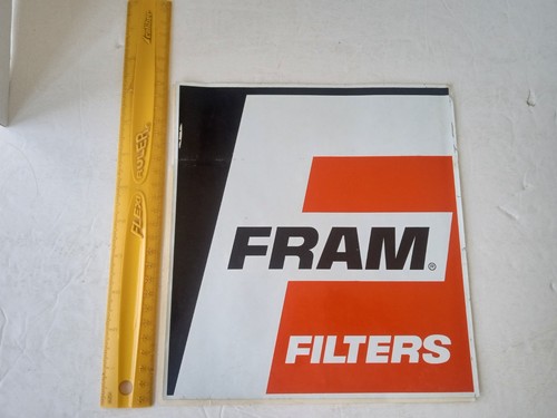 Vintage FRAM FILTERS Racing Auto Body Decal Sticker 1970s Rat Rod Large ...
