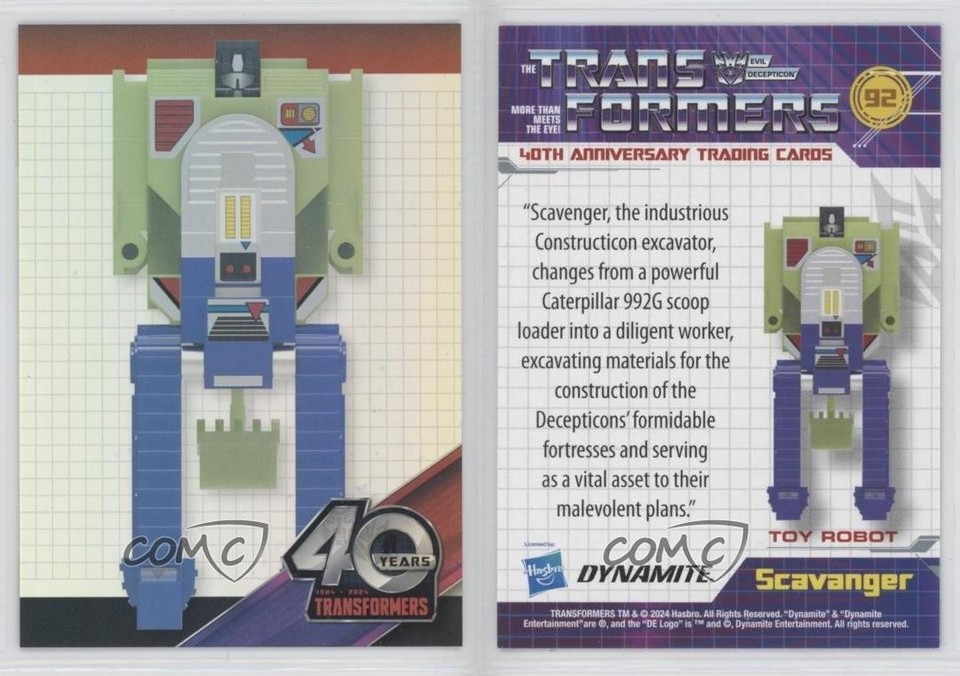 2024 Dynamite Transformers 40th Anniversary Holofoil Scavenger #92 0s55 ...