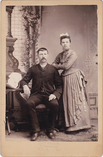Antique Cabinet Card Photo Man & Wife Fancy Backdrop Milan, Missouri ...