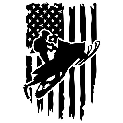 Jumping Snowmobile Flag Decal Stickers Truck Trailer Window Wall | eBay