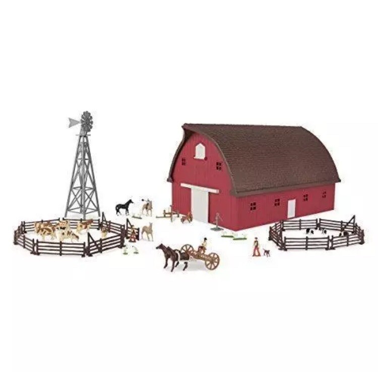 Ertl Farm Country Toy Gable Barn Farm Set Animals MIP 1/64 Scale | eBay