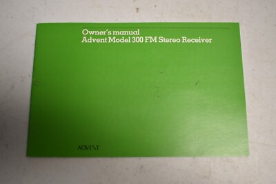 Original Advent Model 300 FM Stereo Receiver Owner's Manual | eBay