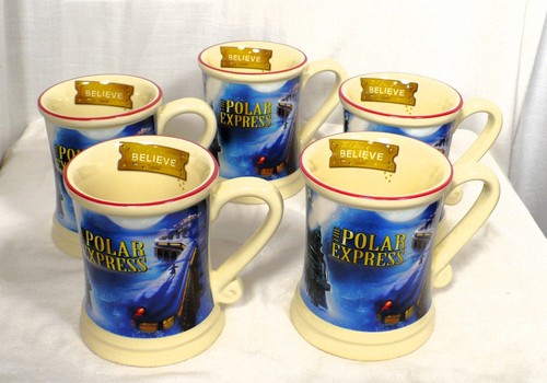 The Polar Express 20 oz 3D Believe Ceramic Coffee/Tea/Cocoa Mug, Set of ...