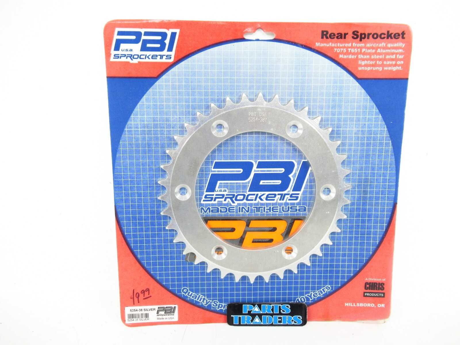PBI Aluminum Rear Sprocket 38 Tooth Silver TC125 TE125 TE150 TE250 ...