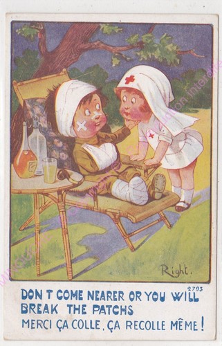 CPA FANTAISIE Merci ça colle et ça recolle même infirmière soldat | eBay