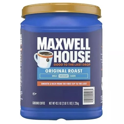 Maxwell House Original Roast Medium Ground Coffee, 43.1 oz – Smooth ...