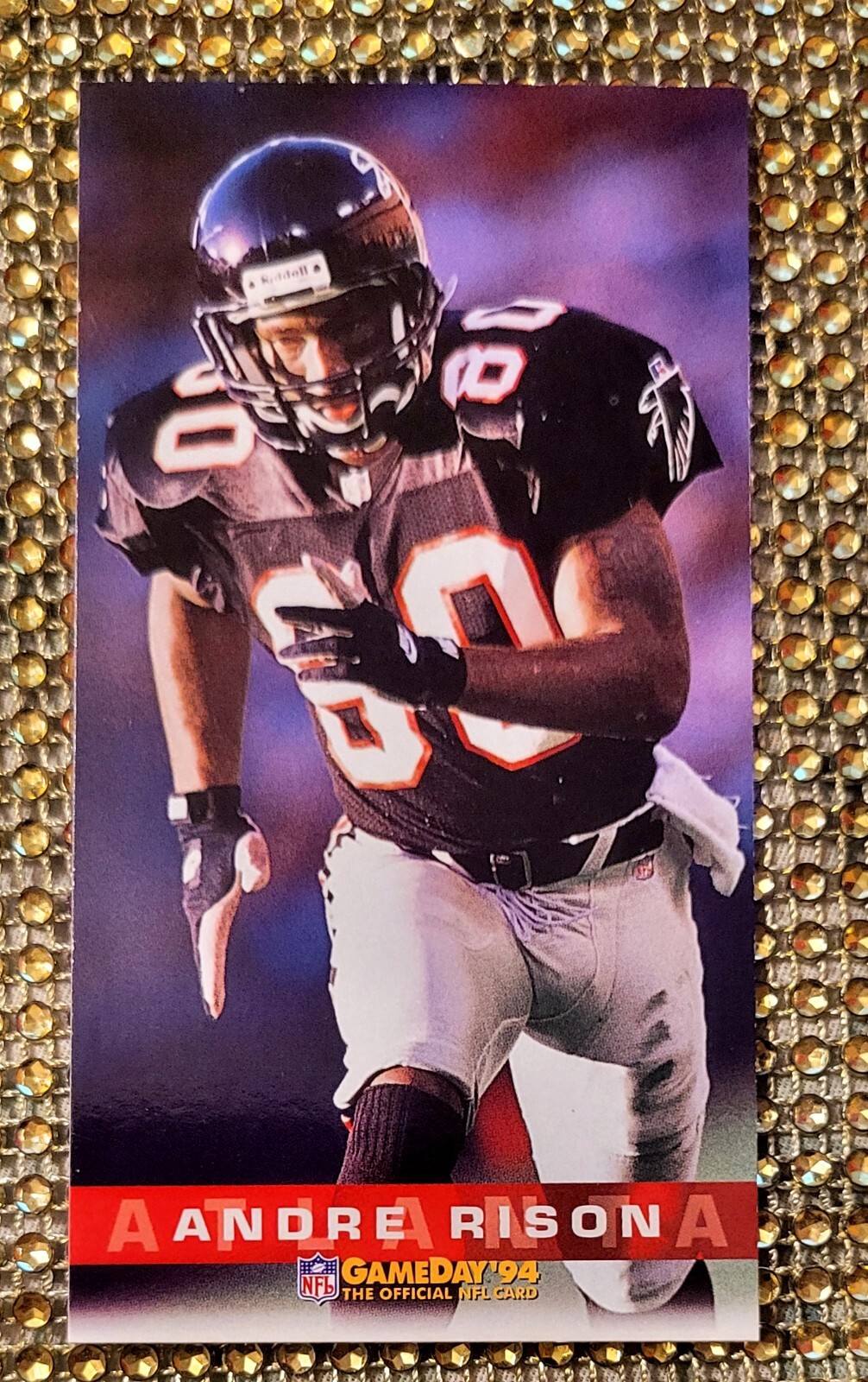 1994 Fleer GameDay Andre Rison#24 (4-3/4"x2-1/2") Falcons W/TOP-LOADER ...