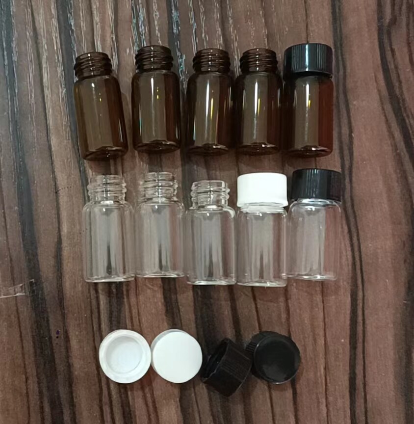 50pcs 2ml 3ml 4ml 5ml Glass Vial w/ screw cap storage bottle sample ...