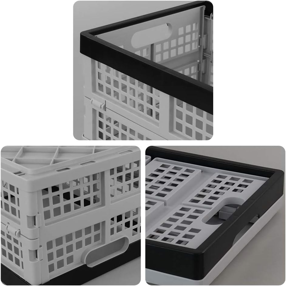 4-Pack 15 L Plastic Collapsible Storage Crates, Folding Crates, Plastic ...