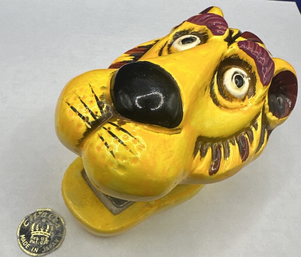 Vintage 1960’s 70’s Wales Japan Chalkware Mini Stapler TIGER Head Retro ...