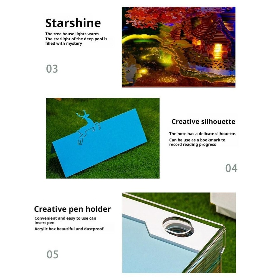 3d sticky notes Flower Fruit Mountain Treehouse For Desktop Decor with ...