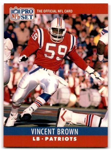 1990 Pro Set Vincent Brown Rookie New England Patriots #201 | eBay