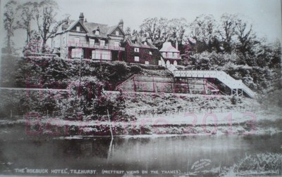 PRINT 10 X 7 THE ROEBUCK HOTEL TILEHURST READING BERKS VIEW FROM THAMES ...