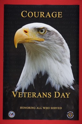Veterans Day Honoring All Who Served Courage Eagle Army Navy Poster ...